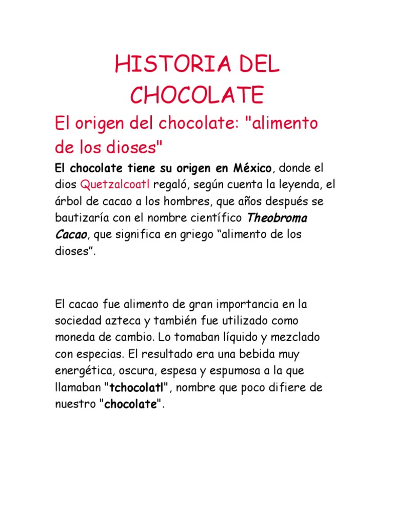 Historia Del Chocolate | PDF