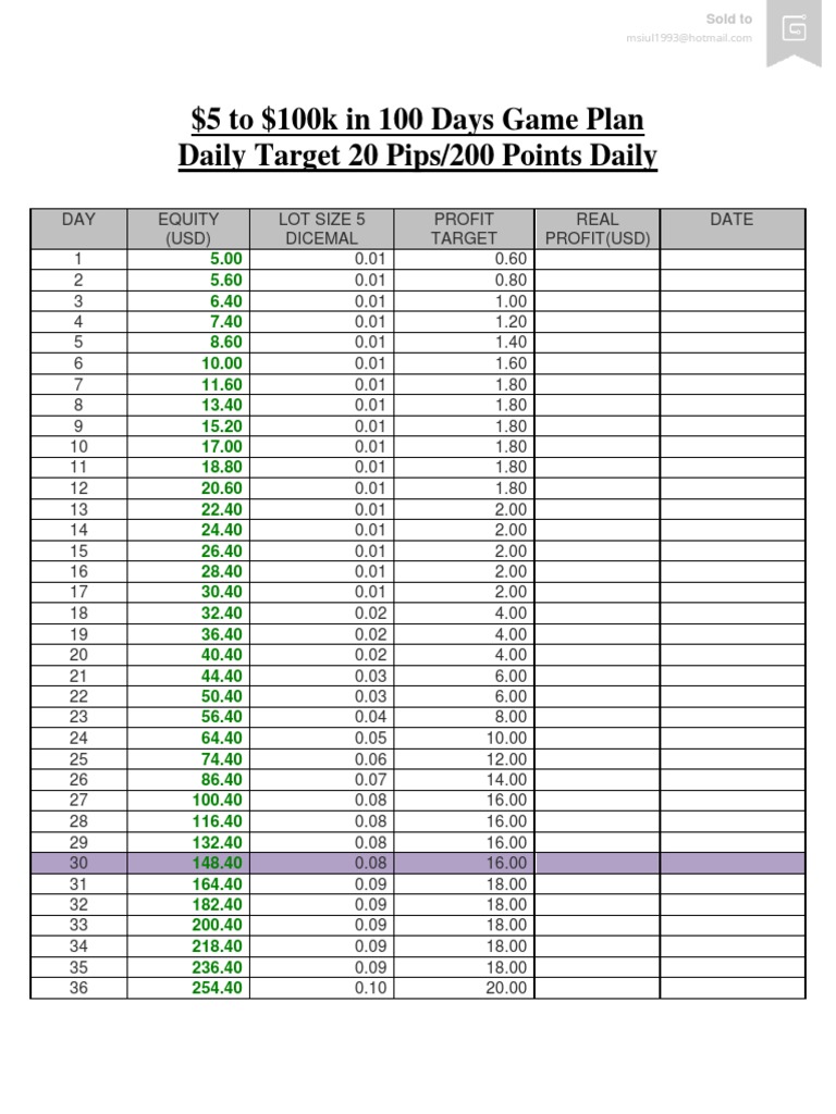 $5 to $100k in 100 Days Plan | PDF | Business