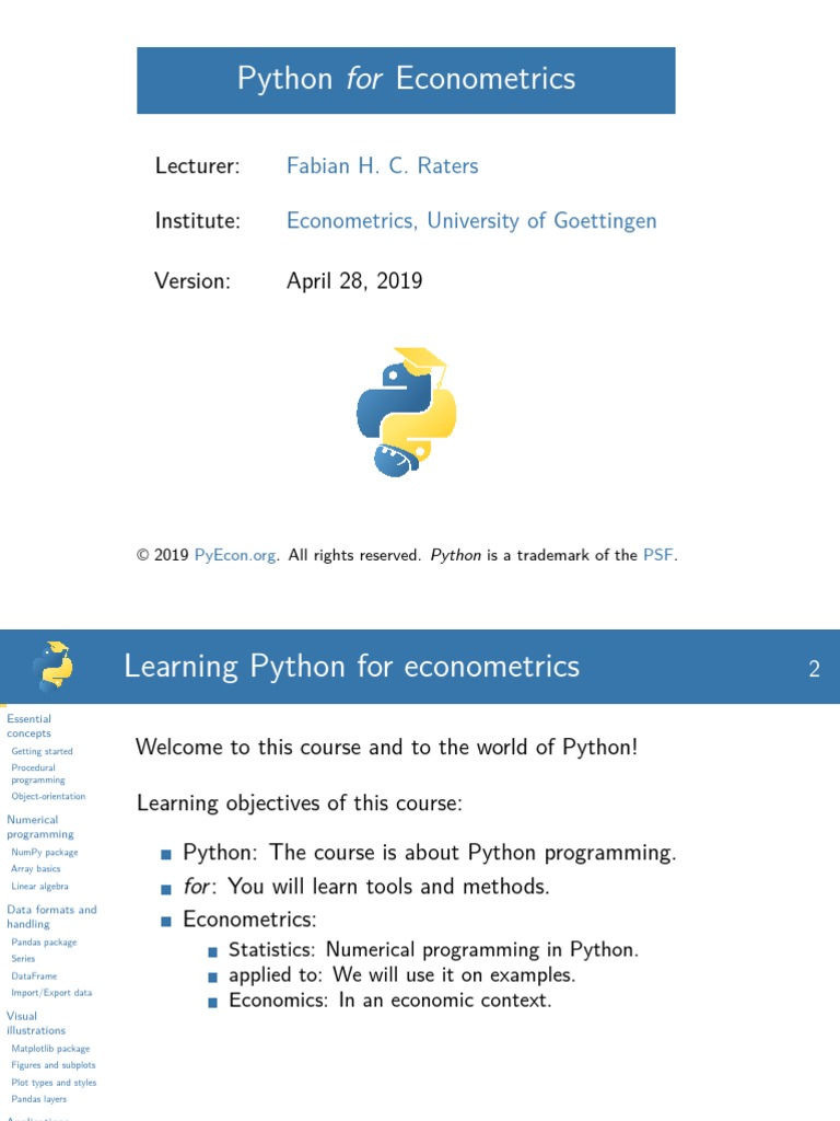 Pyecon | PDF | Python (Programming Language) | Object Oriented Programming