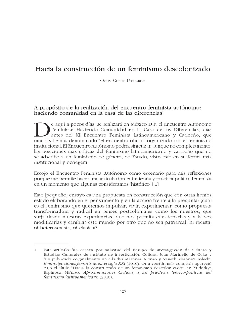 Hacia La Construcción | PDF | Feminismo | Estudios de género