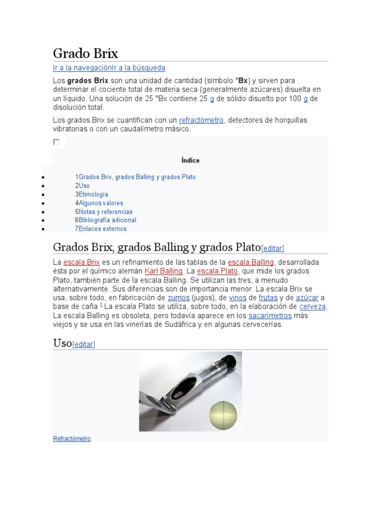 Grado Brix | PDF | Metrología | Observación científica