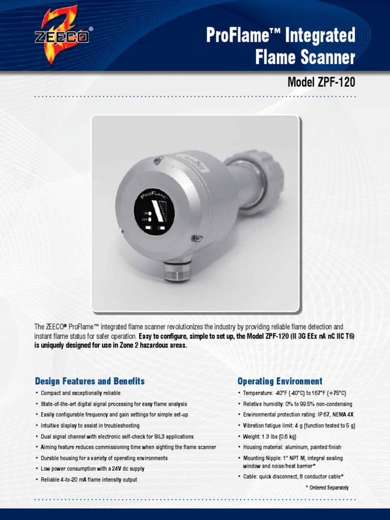 Proflame™ Integrated Flame Scanner: Model Zpf-120 | PDF | Electrical ...