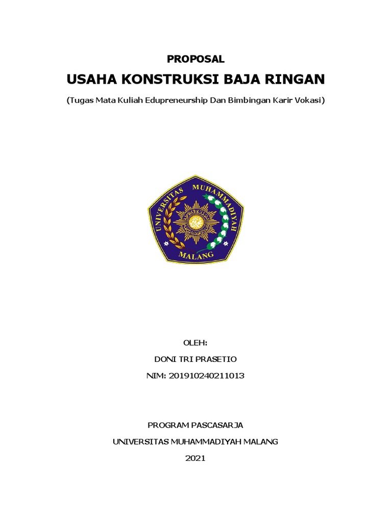 Doni - Makul Eduprener - PROPOSAL - USAHA - BAJA - RINGAN | PDF