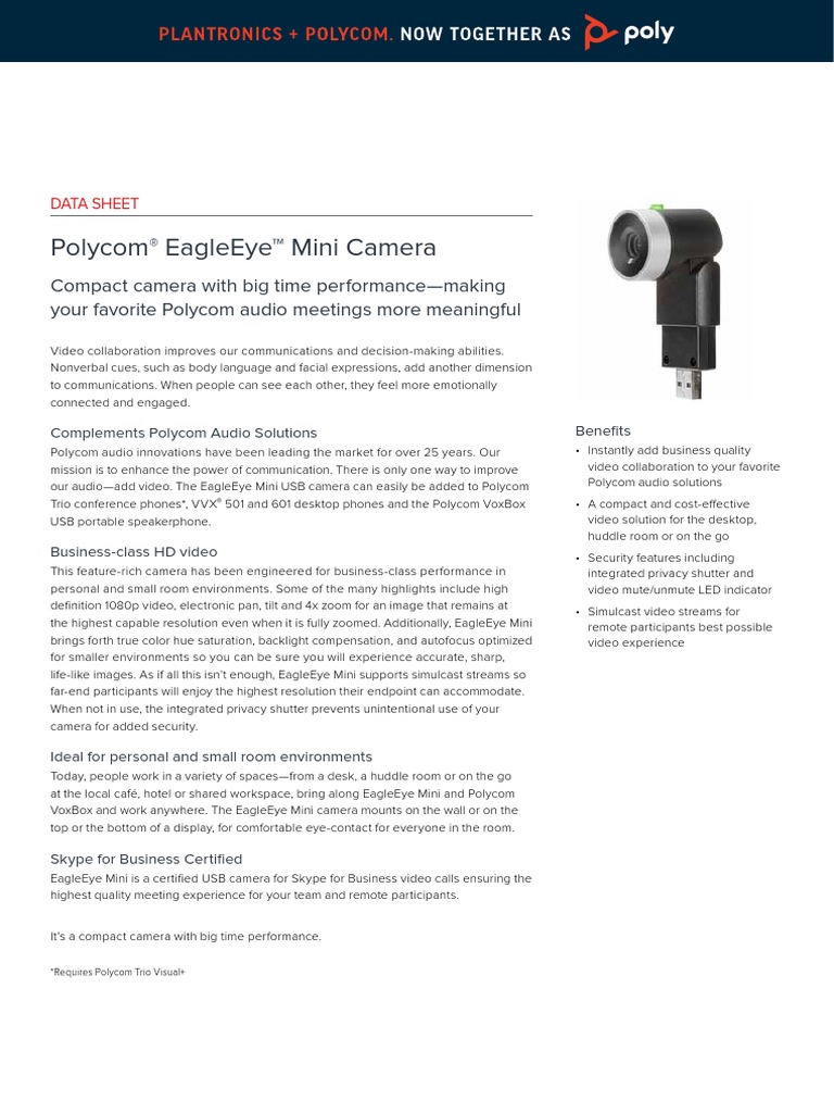 Polycom mini-EagleEye USB | PDF | Camera | Usb