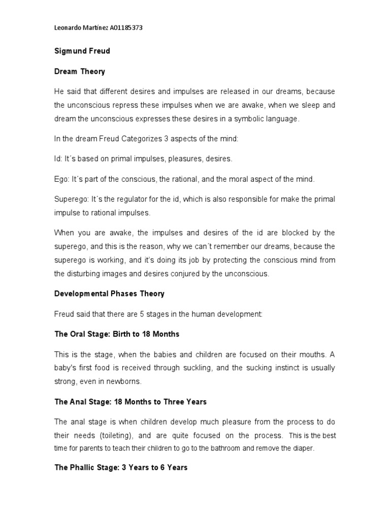Freud Theories | Download Free PDF | Id | Sigmund Freud