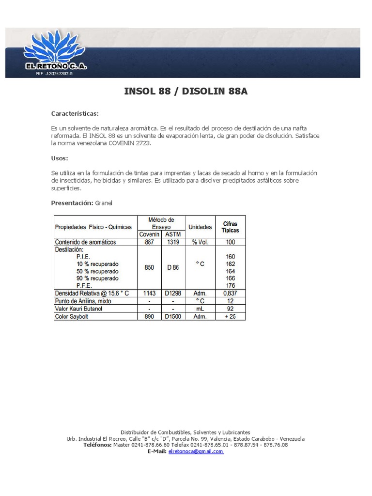 SDS Disolin 88a | PDF