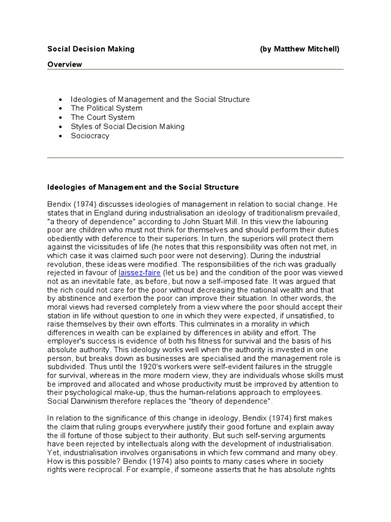 Social Decision Making and Governance Insights | PDF | Slavery ...