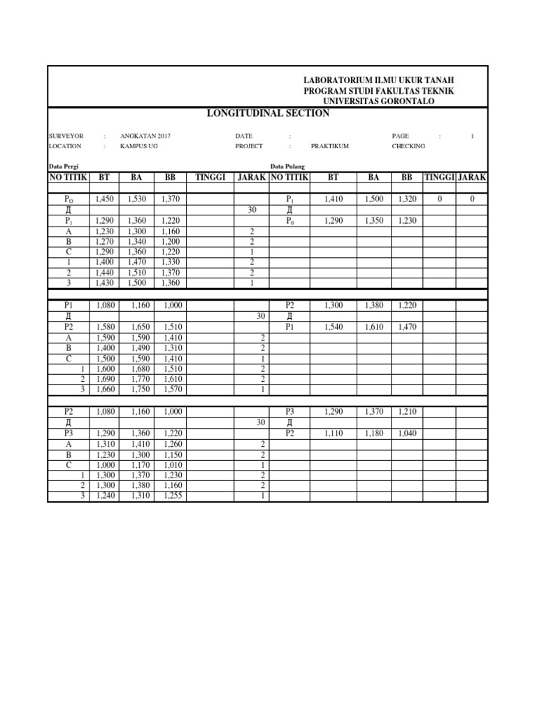 Contoh Perhitungan Waterpass | PDF