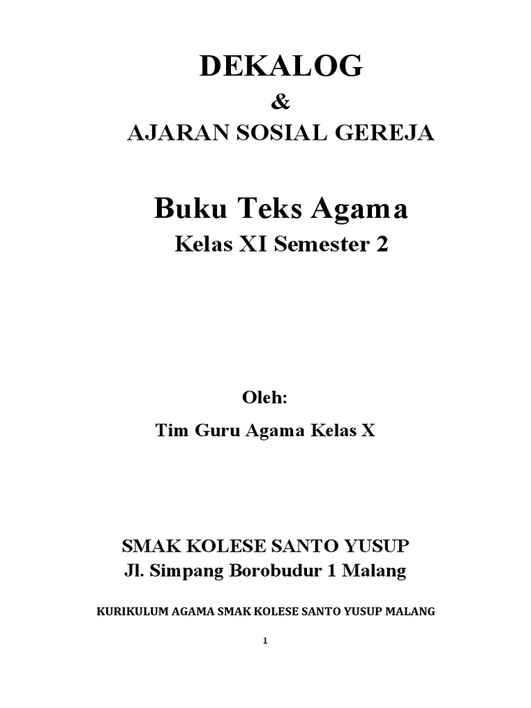 Dekalog: & Ajaran Sosial Gereja | PDF