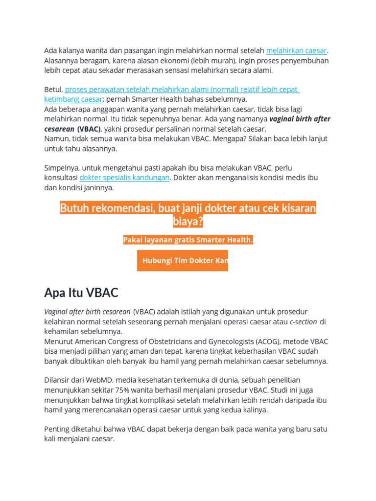 Materi Vbac | PDF | Kesehatan Holistik | Gaya Hidup