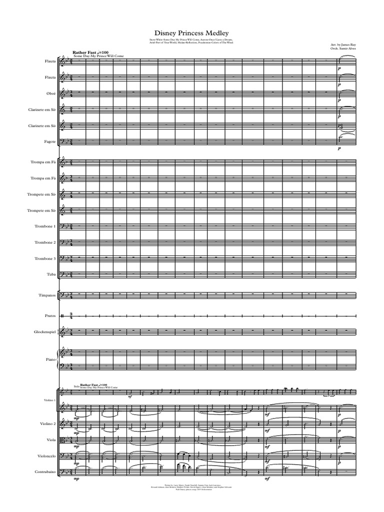 Disney Princess Medley - Partitura Completa - Samir | PDF | Trombone ...