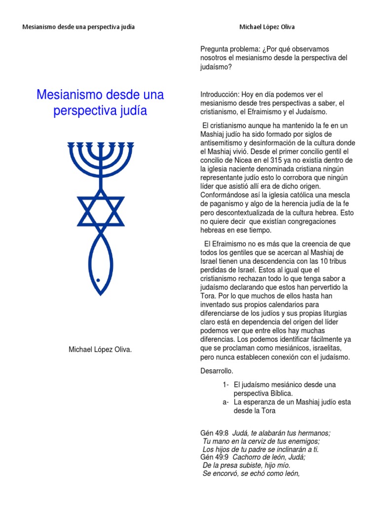 El mesianismo desde una perspectiva judía: una exploración bíblica de ...