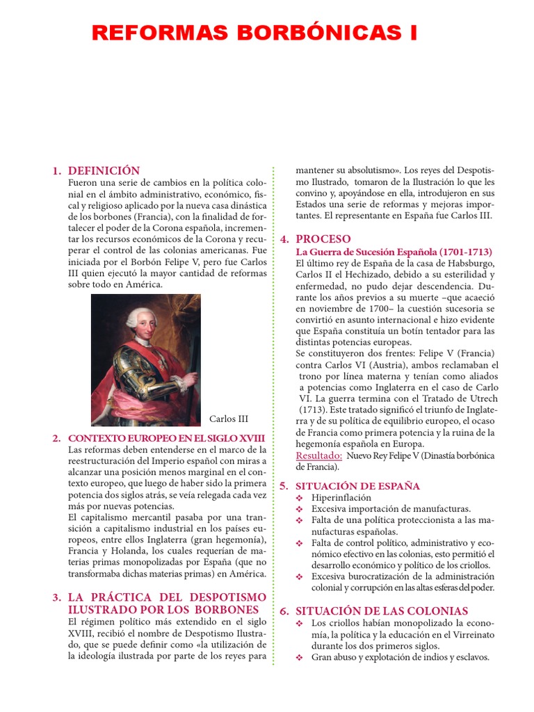 Las Reformas Borbonicas I | PDF | Imperio español | Perú
