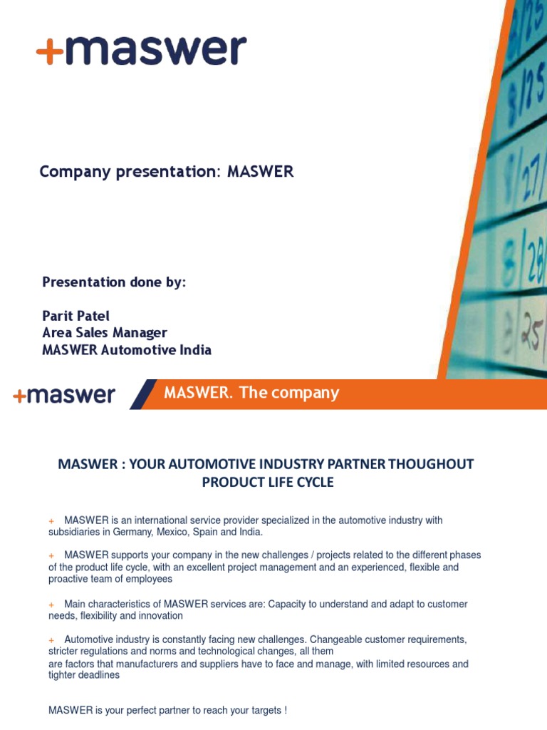 Maswer Automotive - Company Profile | PDF | Iso 9000 | Quality Management