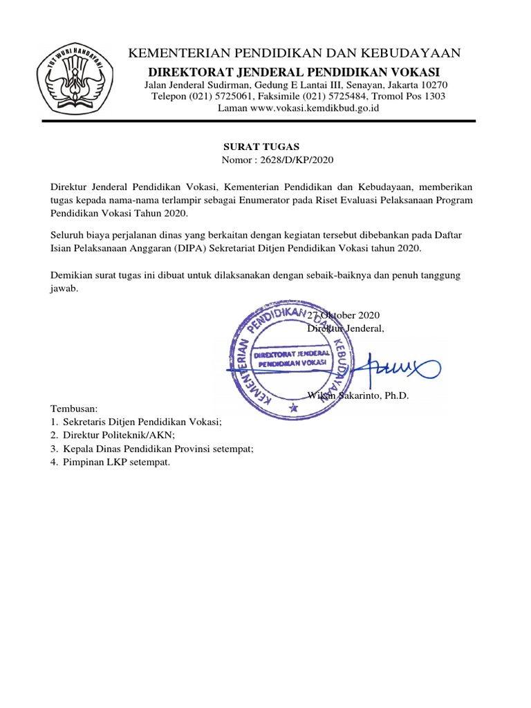 Surat Tugas Enumerator | PDF