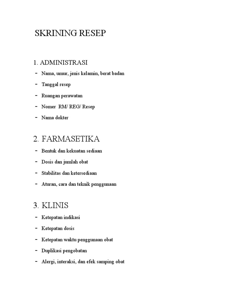 Skrining Resep | PDF