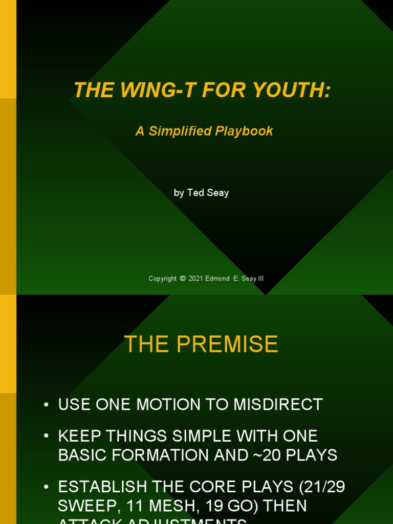 The Wing-T For Youth:: A Simplified Playbook | PDF | Gridiron Football ...