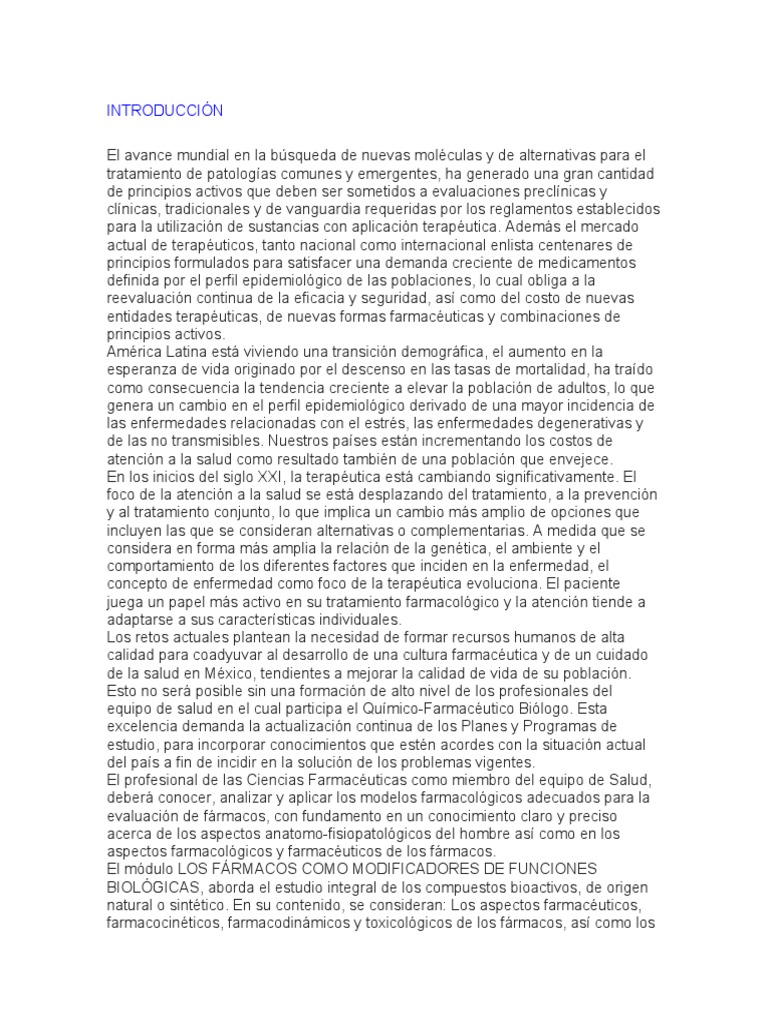 Introducción Módulo 7 | PDF | Farmacología | Farmacéutico