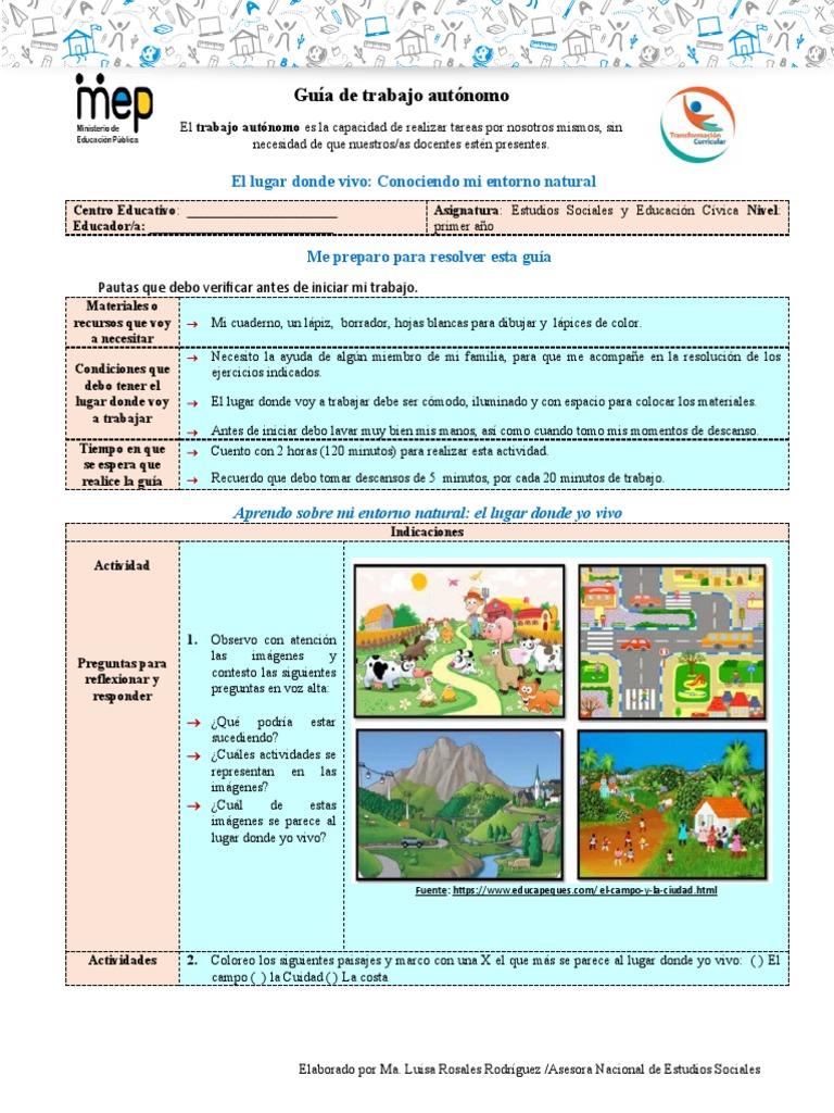 Conociendo mi entorno natural infantil | PDF