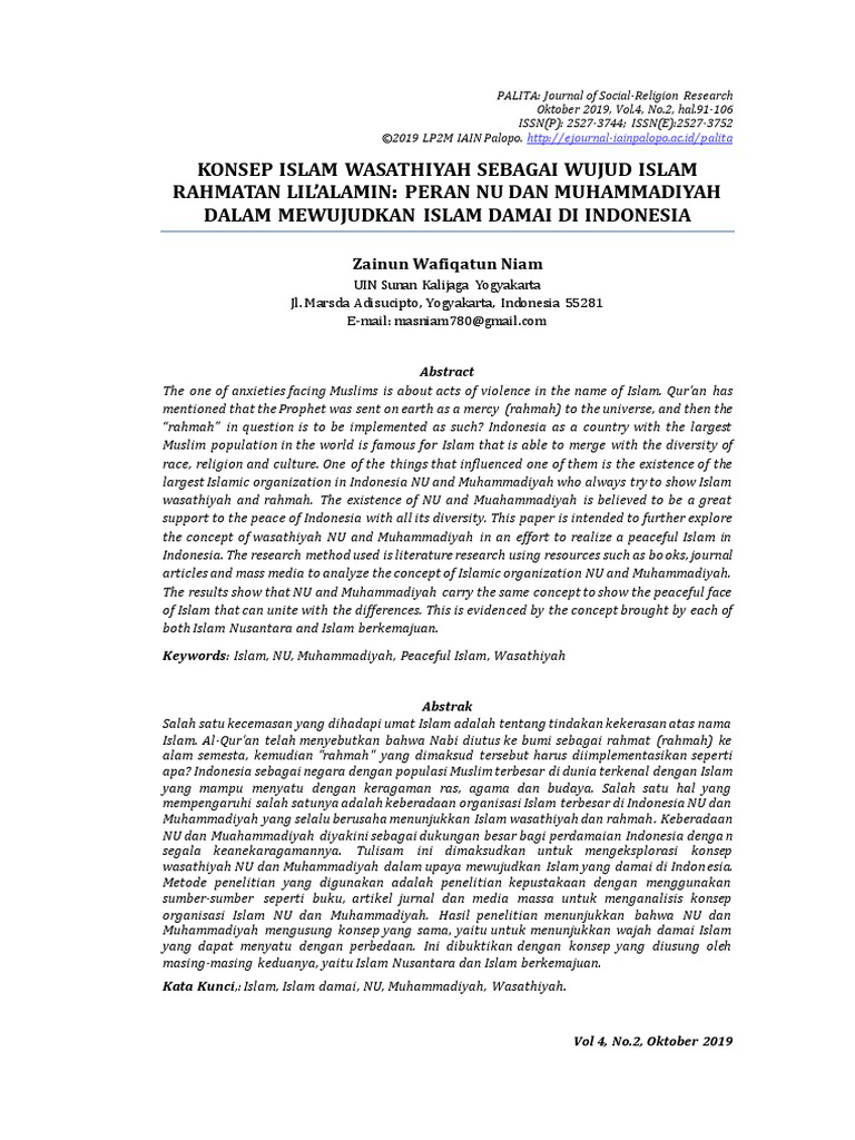 Konsep Islam Wasathiyah Sebagai Wujud Islam Rahmat | PDF | Islamic ...