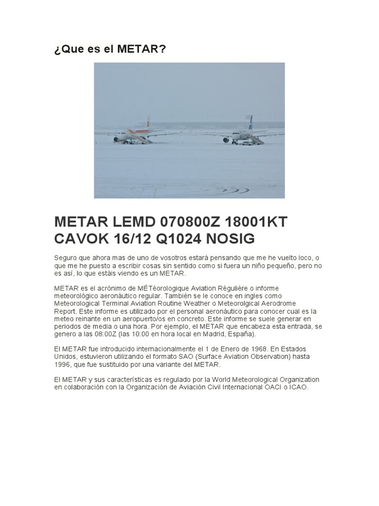 Que Es El METAR | PDF | Herida | Oceanografía