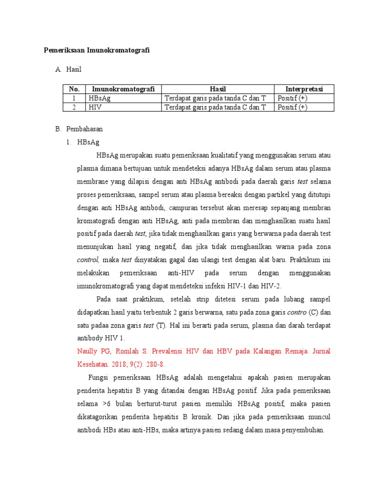 Interpretasi Hasil HBsAg dan HIV | PDF