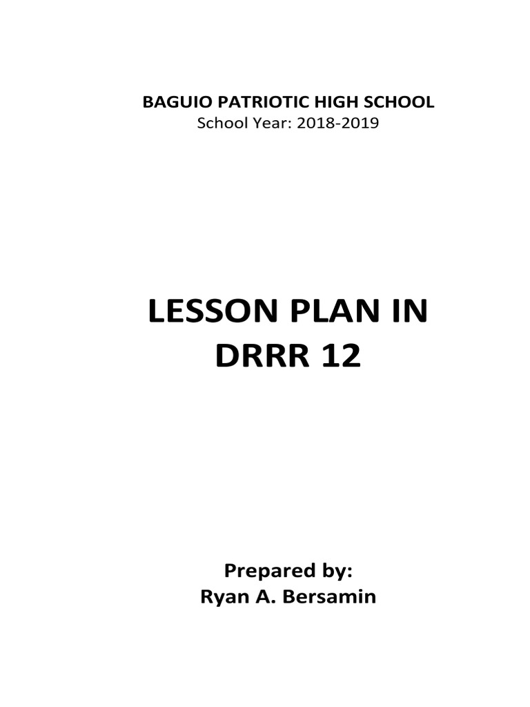 Lesson Plan in DRRR 12 2018-2019 | PDF | Volcano | Types Of Volcanic ...
