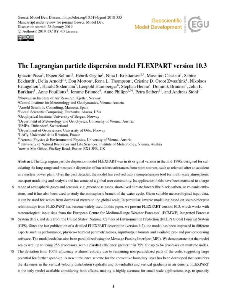 Flexpart Version 10.3 | PDF | Weather Forecasting | Numerical Weather Prediction