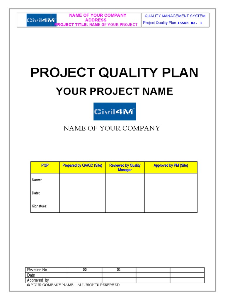 Project Quality Plan As Per ISO | PDF | Quality Management System ...