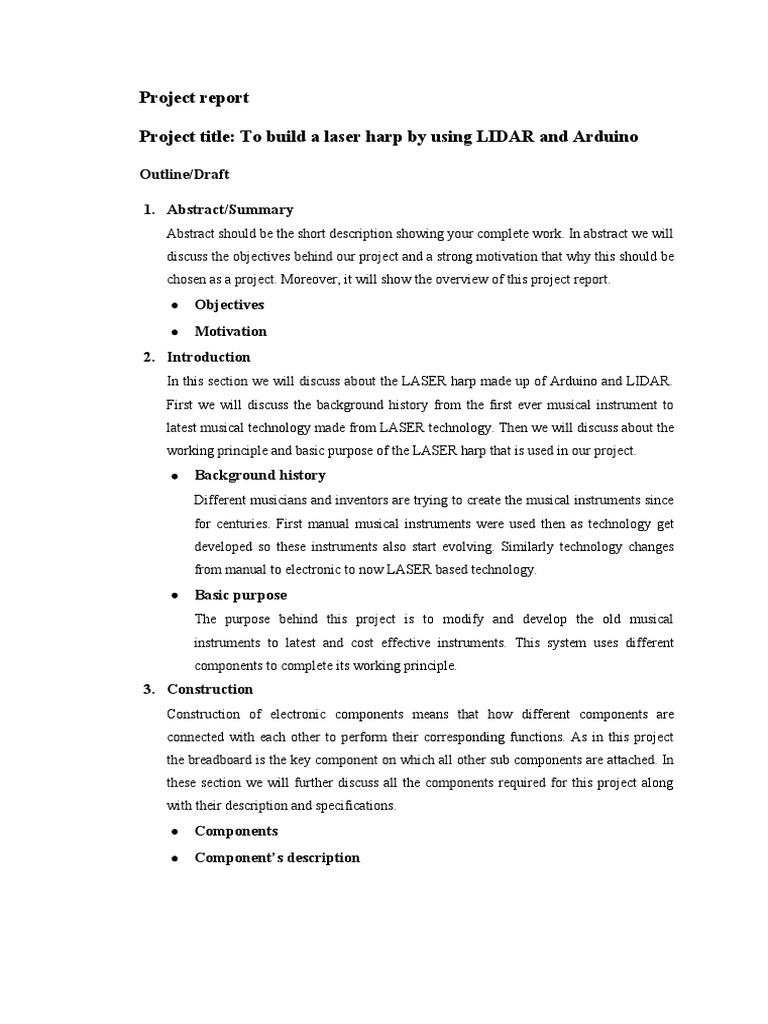 Laser Harp Project Report 15 Weak | PDF | Lidar | Laser