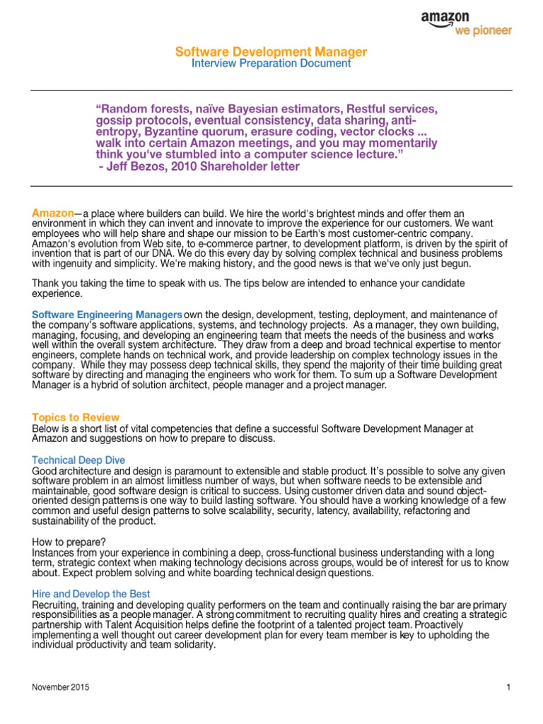 Amazon SDM Interview Prep | PDF