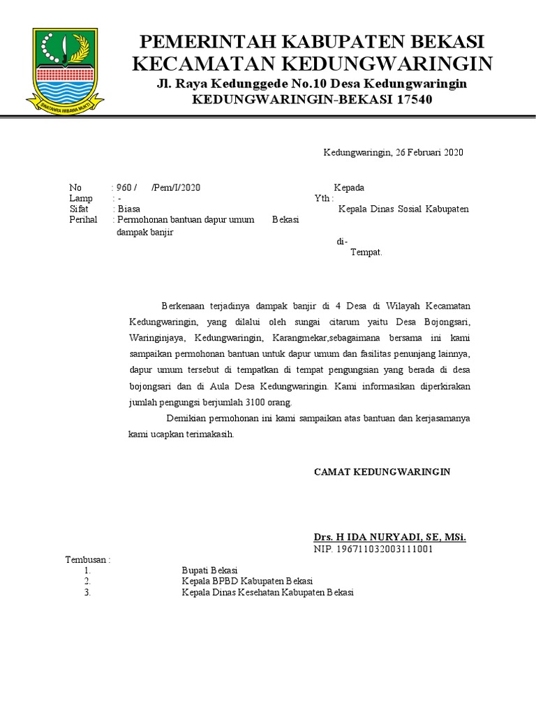 Surat Antisipasi Banjir | PDF