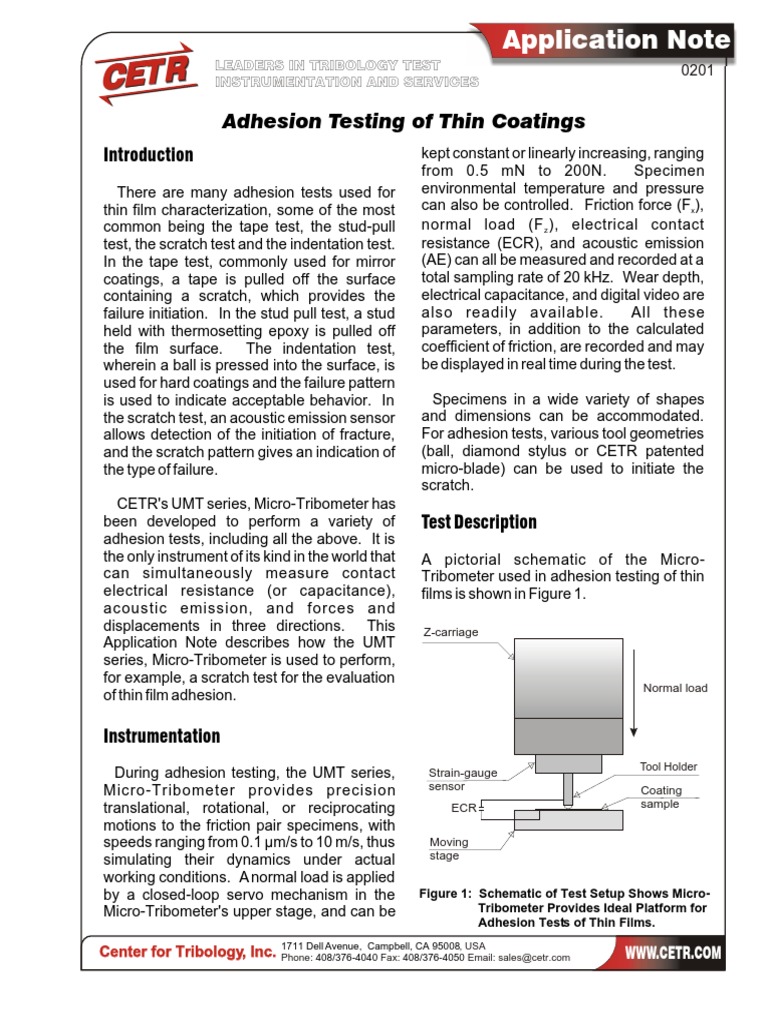 Adhesion Testing of Thin Coatings-04 | PDF | Friction | Mechanics