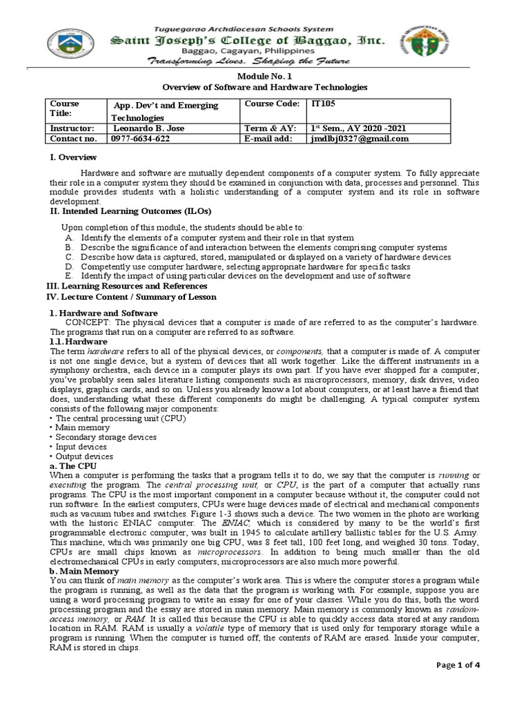 Sjcbi-1st Module-App-Development | PDF | Computer Data Storage | Application Software