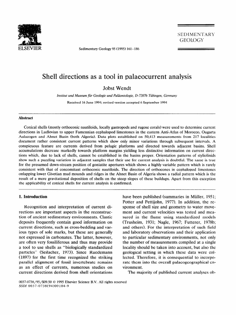 Palaeocurrent Analysis via Shells | PDF | Sedimentary Rock | Geology