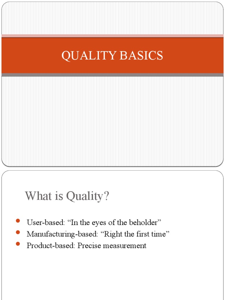 Quality Basics | PDF