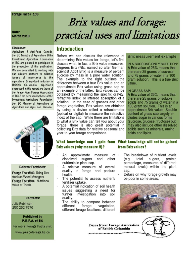 Kirk - Brix Values and Forage | PDF | Sucrose | Agriculture