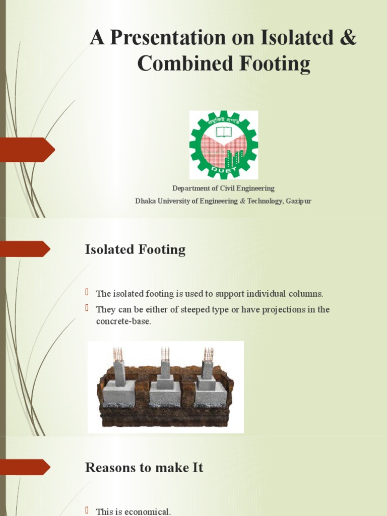 A Presentation On Isolated & Combined Footing | PDF
