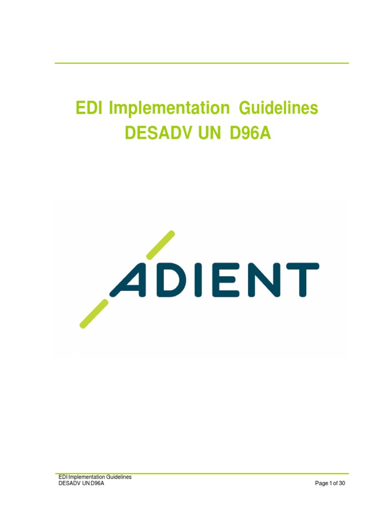 EDI DESADV UN D96A Guidelines | PDF | Packaging And Labeling ...