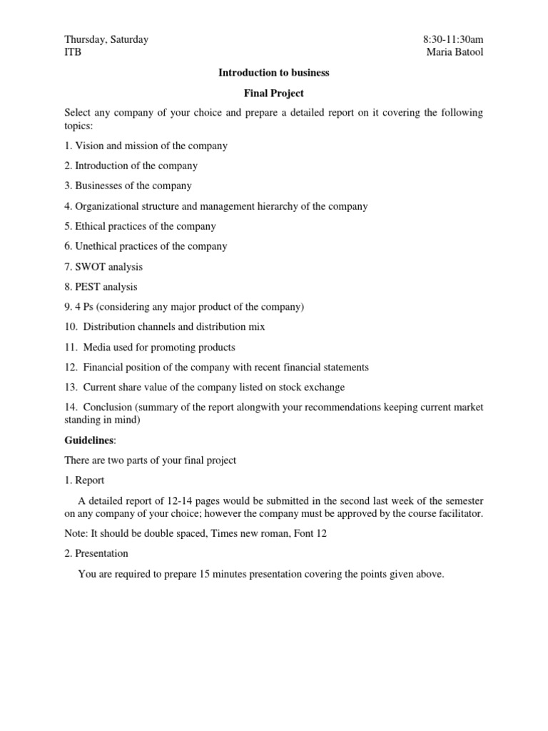 ITB Group Project | PDF