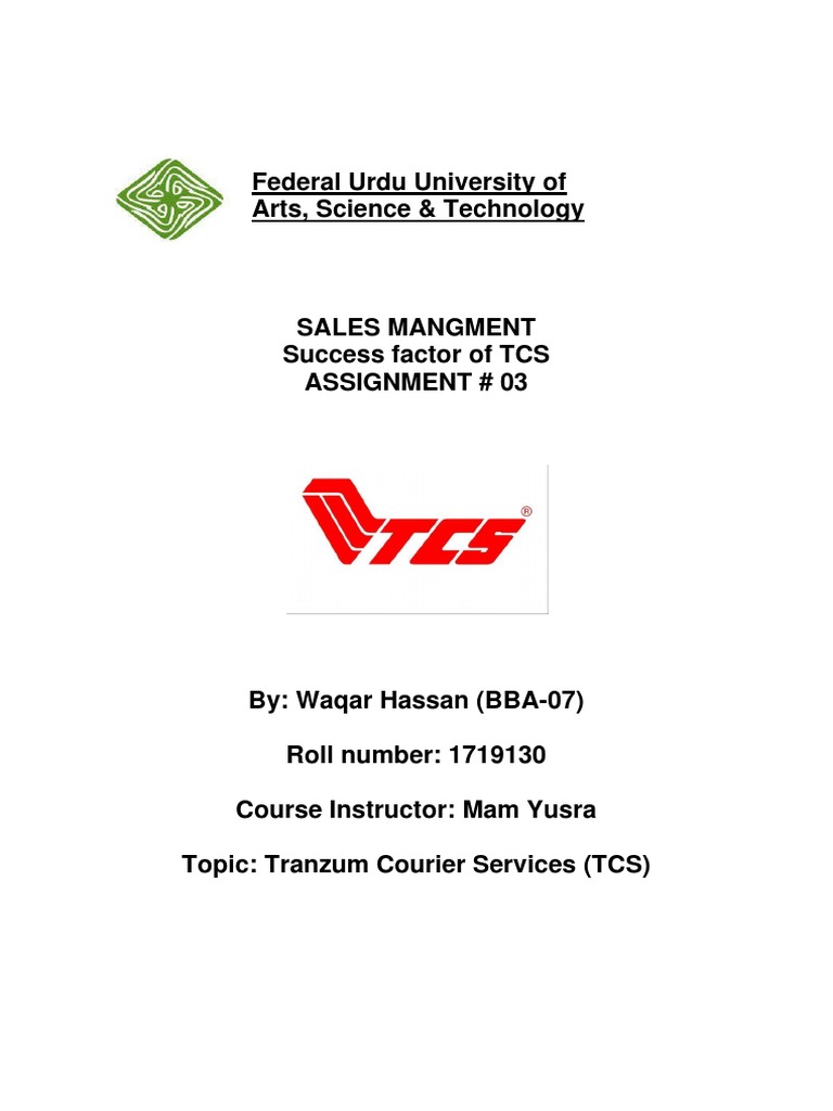 TCS Assignment Case Study | PDF | Courier | Market (Economics)