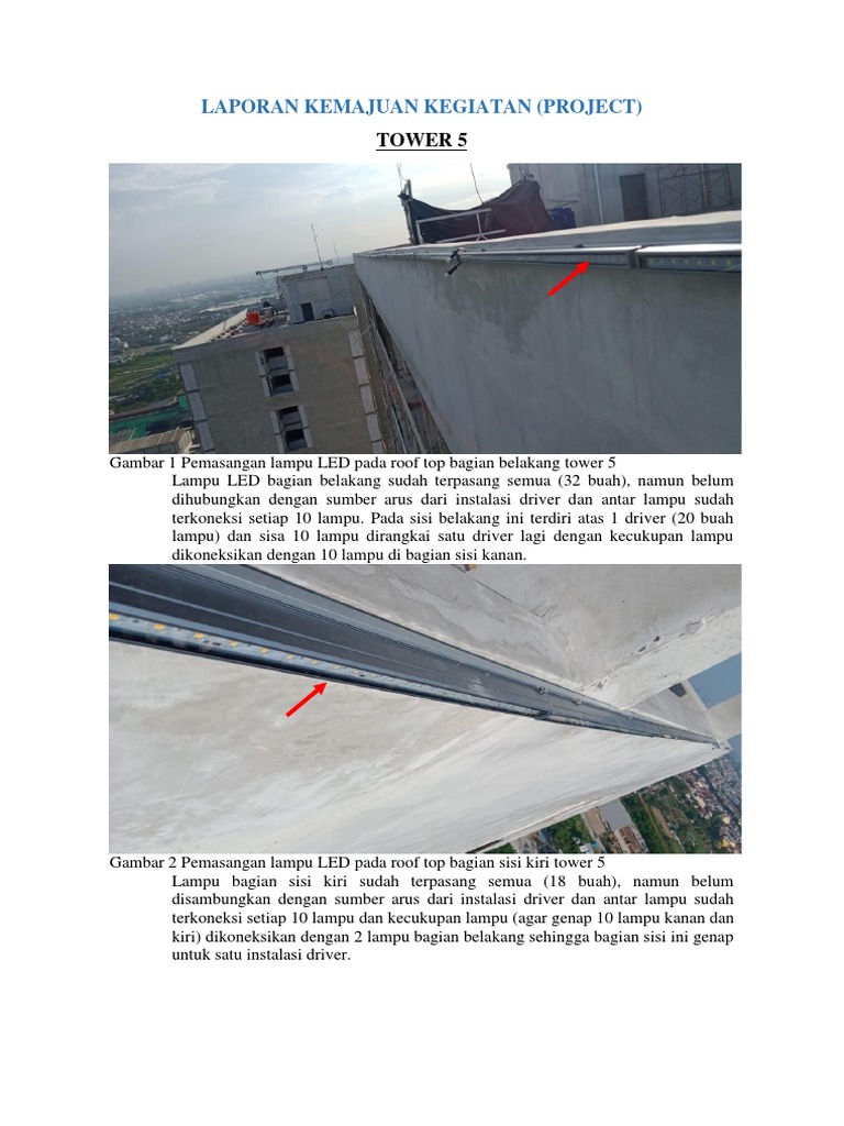 Laporan Progres Kerja Rooftop Tower 5 | PDF