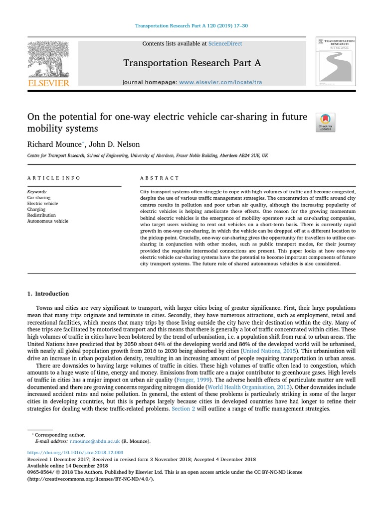 Transportation Research Part A: Richard Mounce, John D. Nelson T | PDF ...