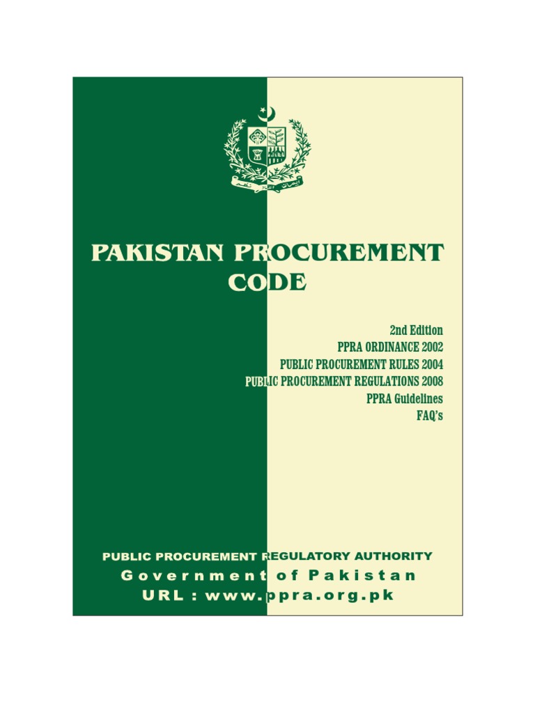 Pakistan Procurement Code | PDF | Construction Bidding | Procurement