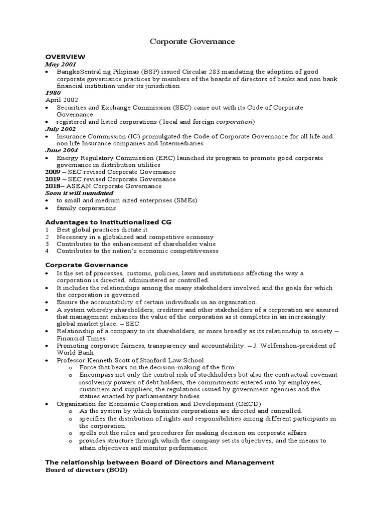 Corporate Governance Evolution | PDF | Corporate Governance | Governance