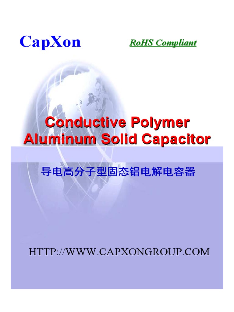 Capxon: Conductive Polymer Aluminum Solid Capacitor | PDF | Capacitor ...