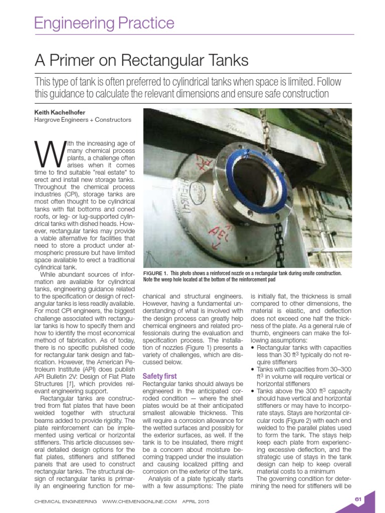 CEM - April 2015 A Primer On Rectangular Tanks | Download Free PDF ...
