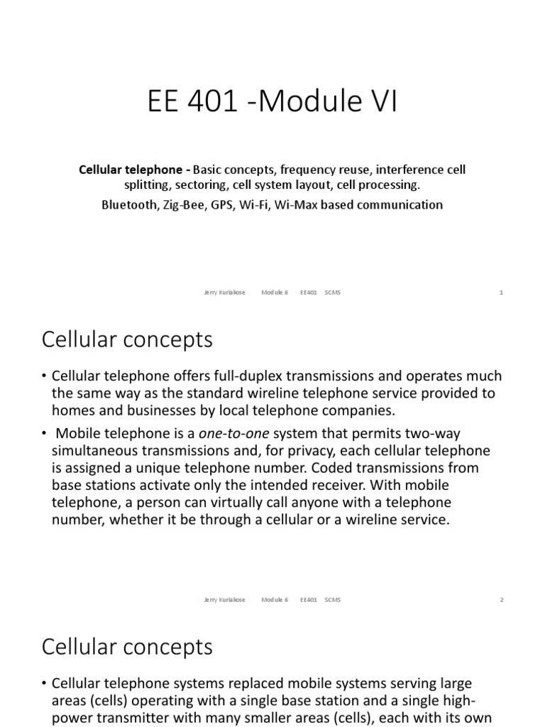 EC - Module 6 | PDF | Cellular Network | Wi Fi