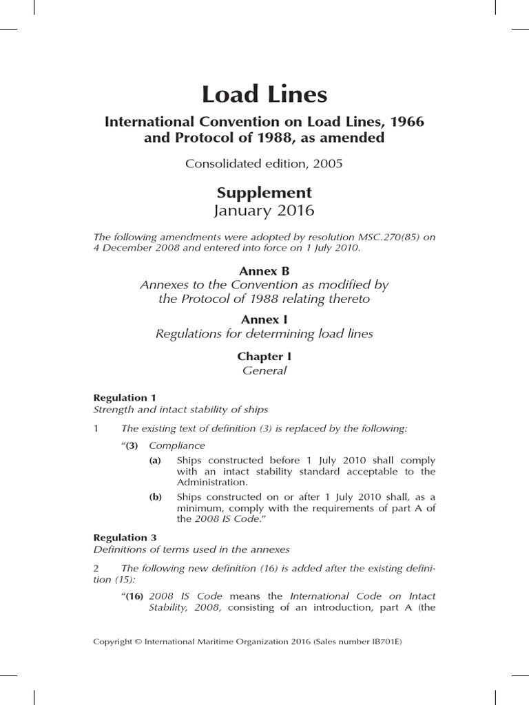Load Lines: Supplement | PDF | Regulatory Compliance | Audit