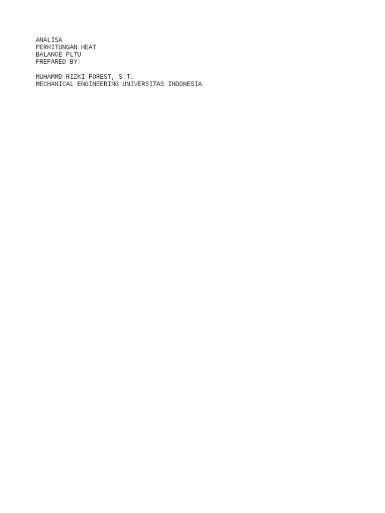 Heat Balance Analysis of PLTU Systems | PDF | Science & Mathematics ...